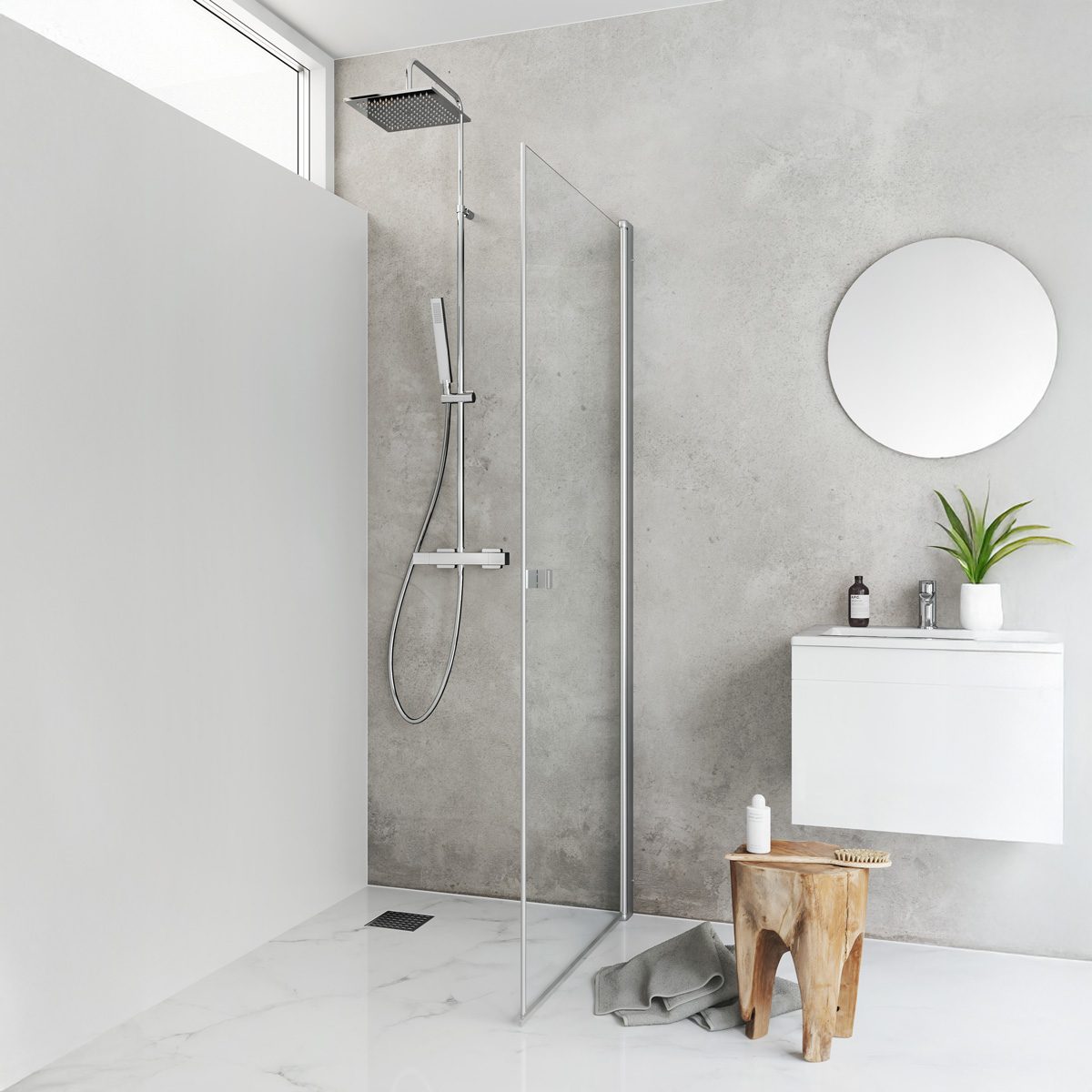 Duschdörr Hafa Igloo Pro Rak 70 Klarglas Aluminium 2-pack